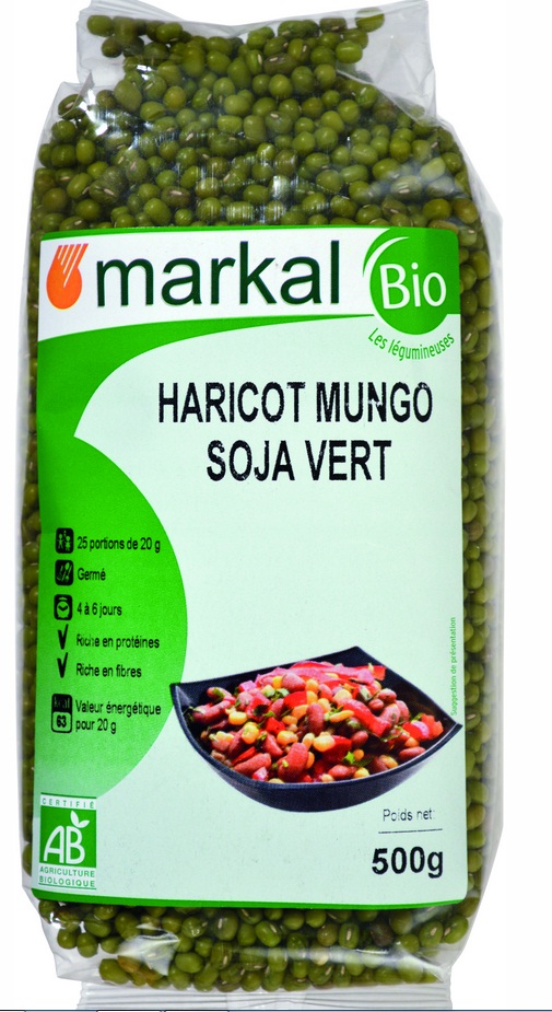 Haricots mungo soja vert - 500 g - MARKAL - FranceNature